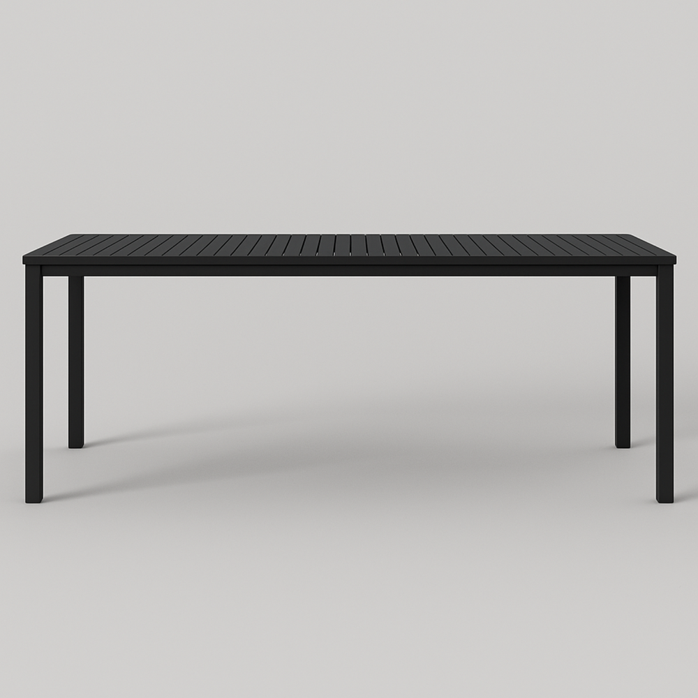 Narrow 72" Slat Dining Table - Slate Black