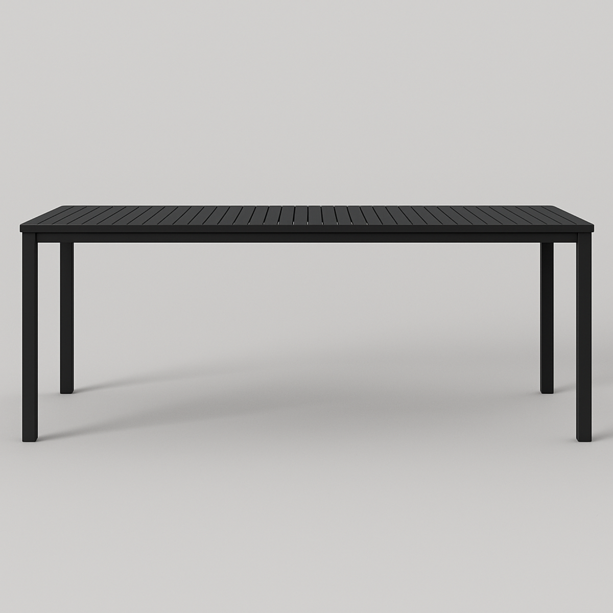 Narrow 72" Slat Dining Table - Slate Black