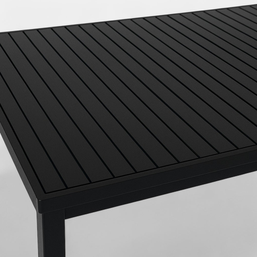 Narrow 72" Slat Dining Table - Slate Black