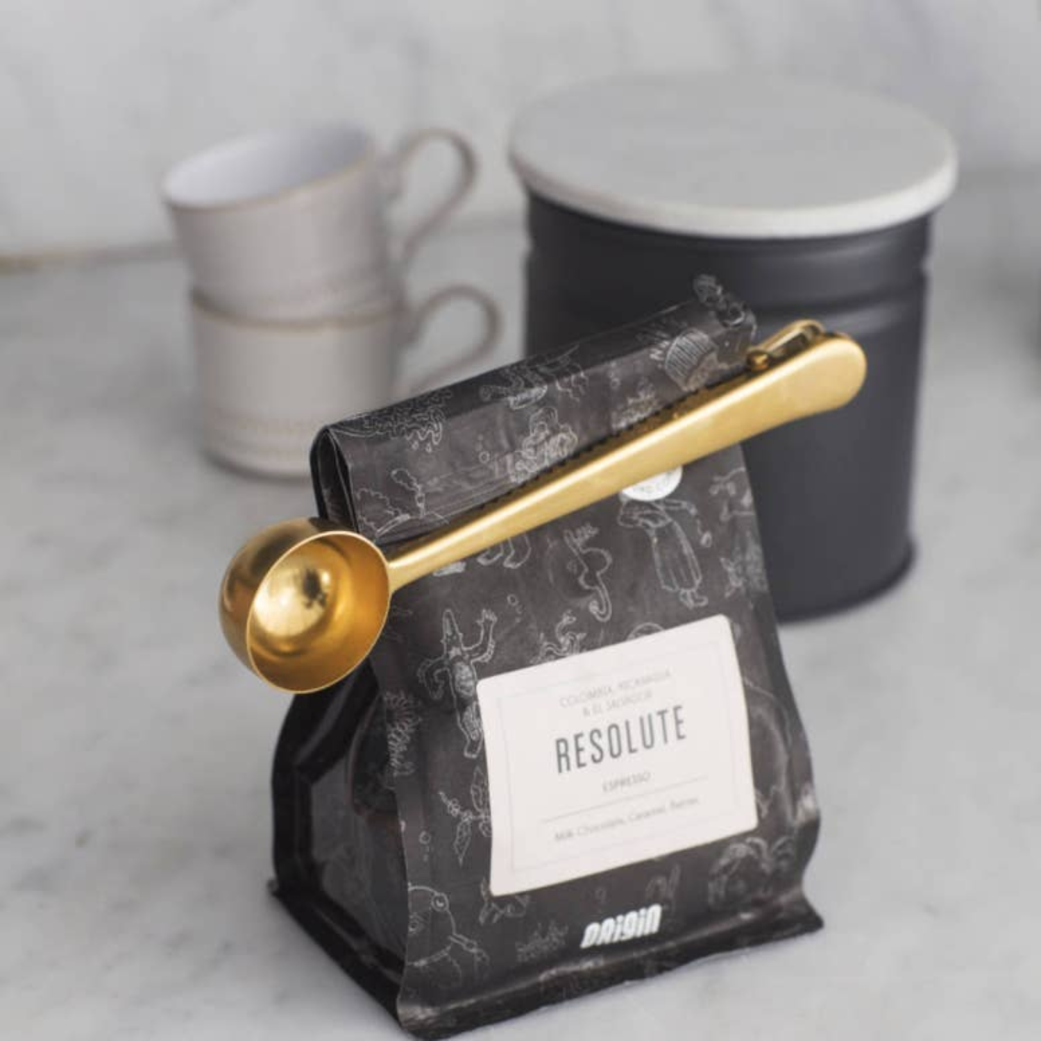 Gold Coffee Spoon Bag clip