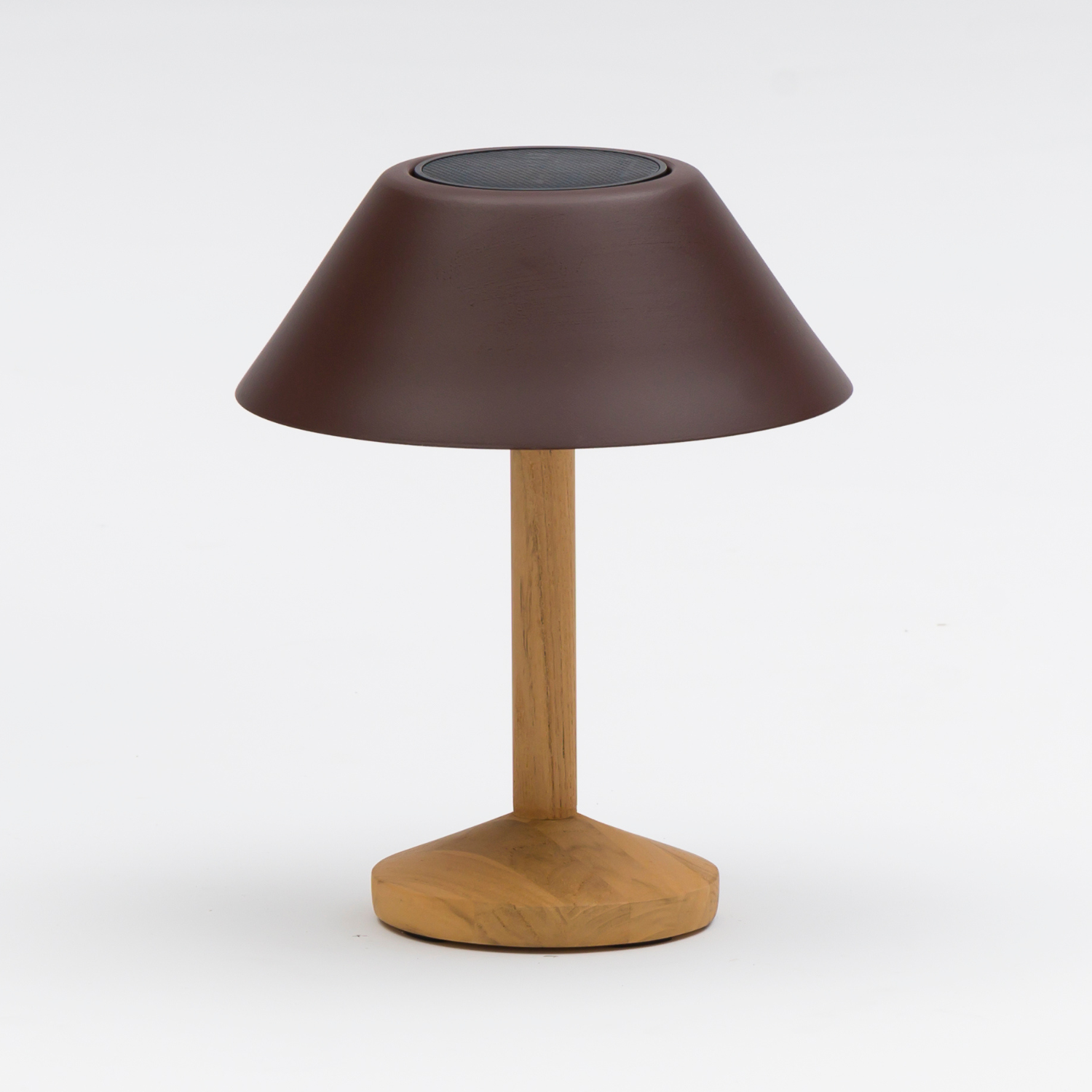 Lumiere Tapered Rechargeable/Solar Lamp - Cocoa/Teak