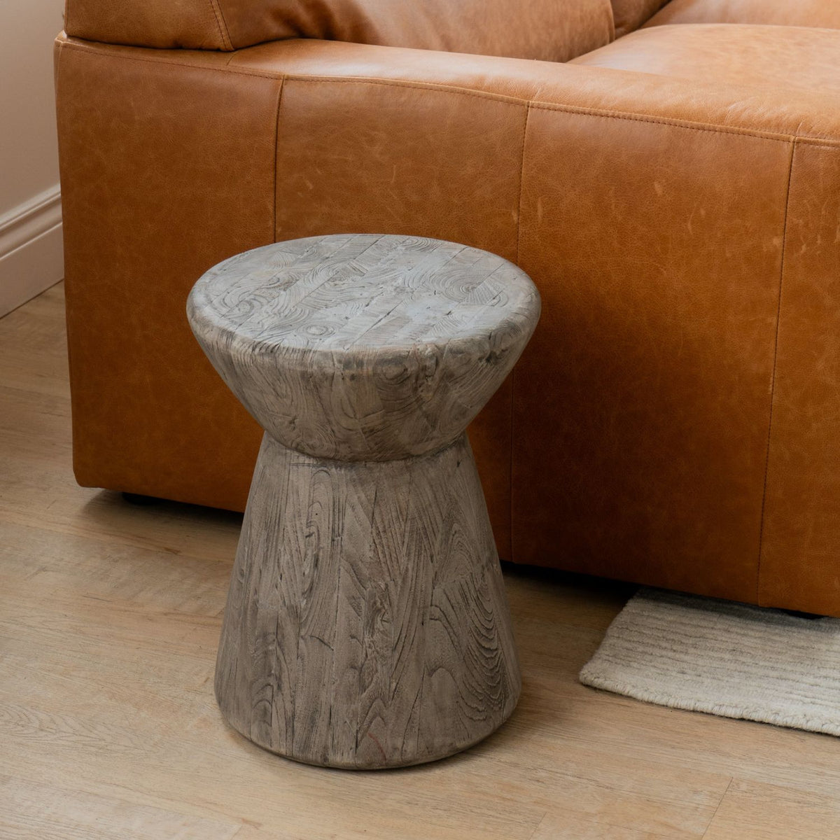 Reclaimed Teak Hourglass End Table