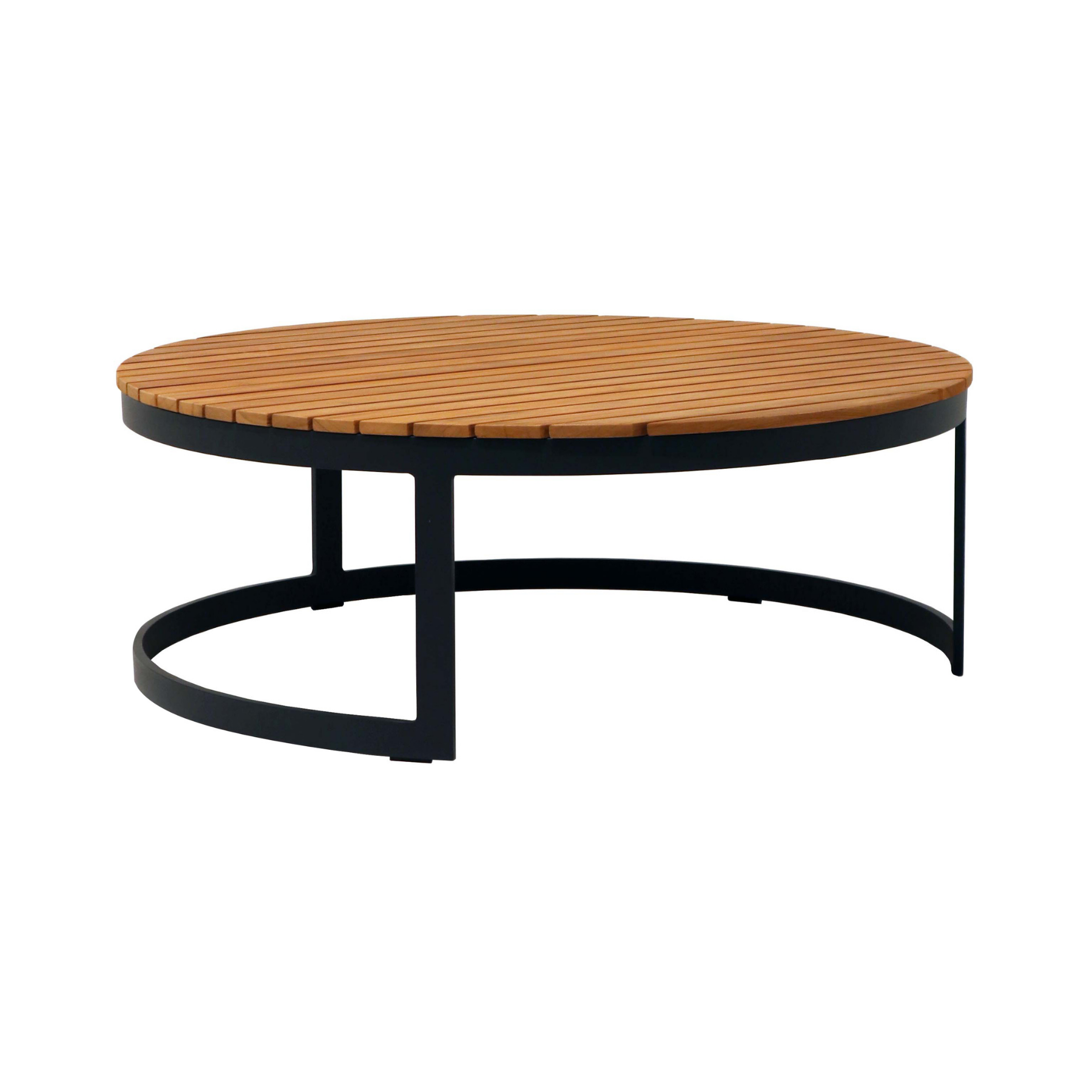 Large Barrel Teak Charcoal Cocktail Table